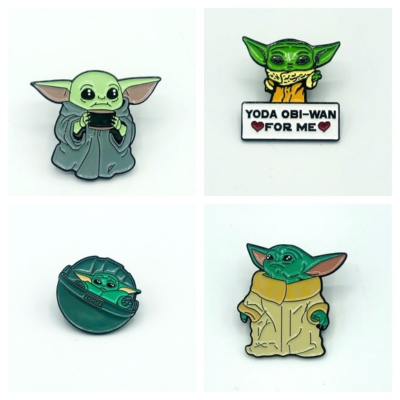 Jewelry | The Mandalorian Grogu Baby Yoda 4pack Enamel Pins | Poshmark